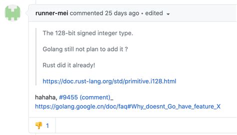 再一次看到了 Go 的节制：int128 类型要不要支持？