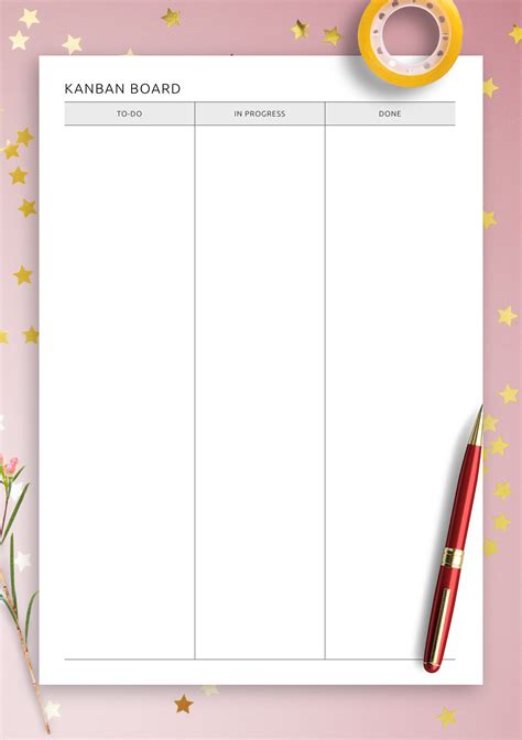 Download Printable Kanban Board Plain PDF