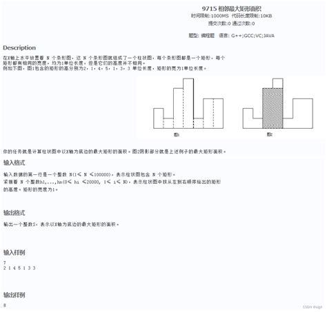 算法设计与分析 9715 相邻最大矩形面积 Csdn博客