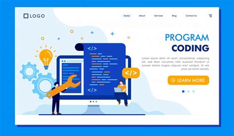 Premium Vector | Program coding landing page website illustration ...