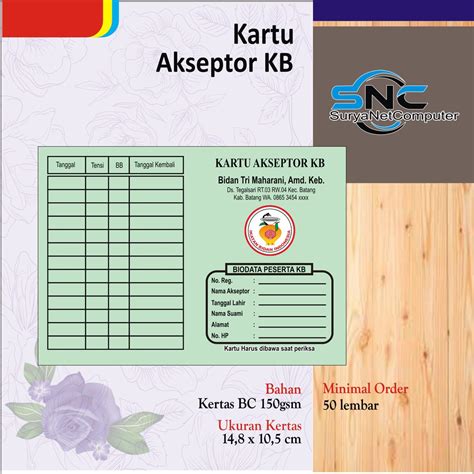 Jual Kartu Akseptor Kb Kartu Peserta Kb Kartu Kb Buku Kb Buku