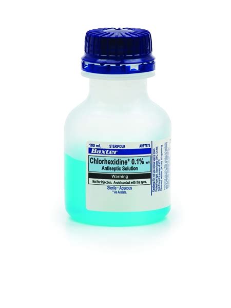 Chlor 01 Acet 100ml Blue Effective Chlorhexidine Solution For