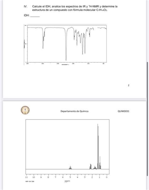 Solved Calculate The Hdi Analyze The Ir And H Nmr Spectra