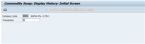 FTRCOMS SAP Tcode Commodity Swap Display History