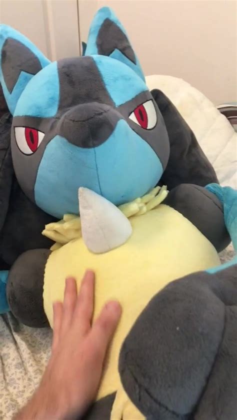 Petting Lucario Plush Thisvid Com