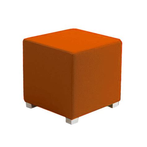 Link Cube Stool Orange Fully Upholstered In Durable Fabric Part Of