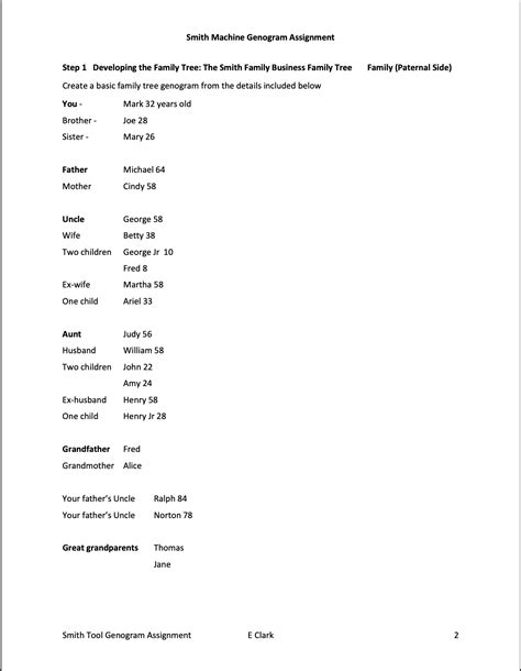 Smith Machine Genogram Assignment Step 1 Developing