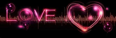 Vibrant And Artistic Representation Of Word Love With Glowing Heart And