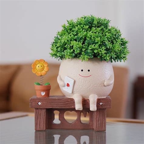 Ninipapa Funny Smiley Face Planter Pots Cute Plant Pot