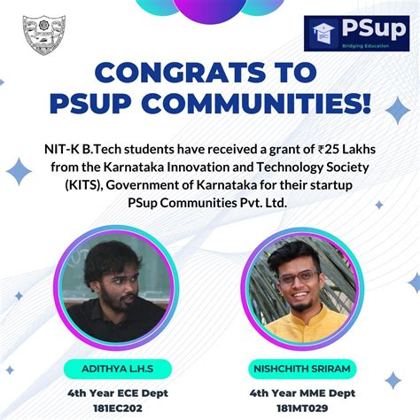 Nitk Surathkal Official On Twitter Congratulations Psup Communities 🎊👏 Nitk Surathkal Leads