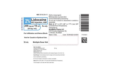 Lidocaine Hcl 2 Injection Usp 10 Ml Multiple Dose Vials 200 Mg Per 10 Ml