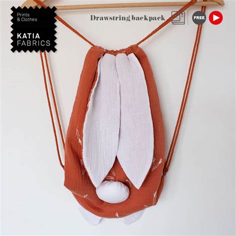 Drawstring Backpack With Bunny Ears Step By Step Video Tutorial