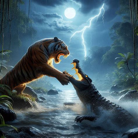 Tiger Vs Croc By Adamgeezy On Deviantart