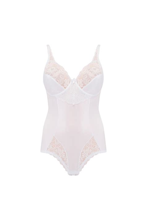 Superfit Full Cup Tummy Control Bodyshaper In White Pour Moi