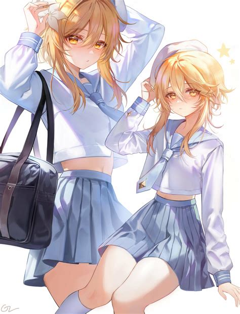 School Girl Lumine Genshin Impact Magmoe