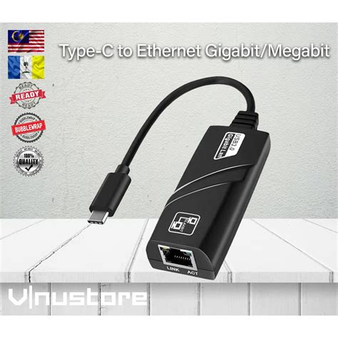 Type C To Ethernet Adapter Gbps Mbps Gigabit Network Card Wireless To Wired RJ CAT USB