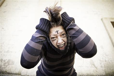 Girl Screams Schizophrenia Stock Image Image Of Dementia 53537609