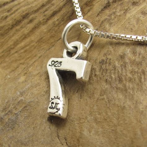 Lucky Number 7 SEVEN .925 Silver Pendant Charm - AeraVida