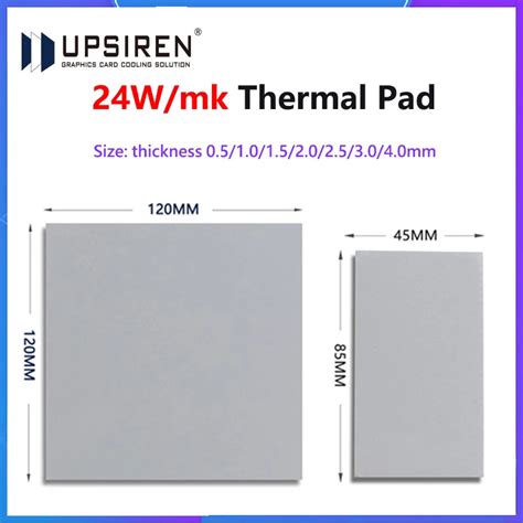 고품질 열 전도성 실리콘 패드 24w Mk 21 W 18w 16w 85x45mm 120x120mm Upsiren