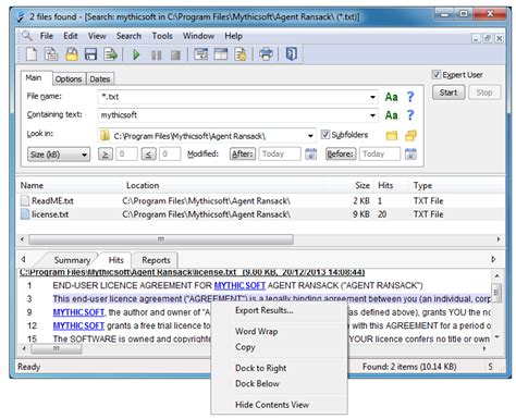 Agent Ransack Information Mythicsoft