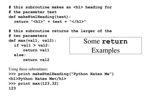 PPT Review Subroutines In Python PowerPoint Presentation Free Download ID 525732