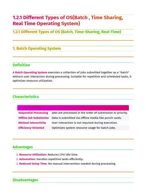 121 Different Types Of Osbatch Time Sharing Real Time Operating System Pdf Operating