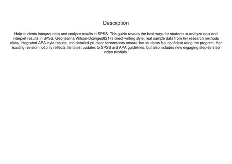 Ppt Download Spss For Research Methods A Basic Guide Second Edition Android Powerpoint