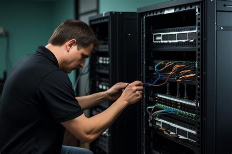 Network Administrator Configuring Qos Settings Premium Ai Generated Image