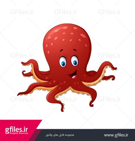 دریافت فایل هشت پای کارتونی قرمز به صورت فایل وکتوری