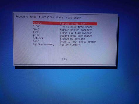 boot how get out of ubuntu recovery menu ask ubuntu
