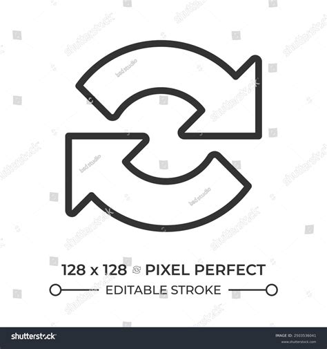 repeat linear icon circular arrows synchronization stock vector