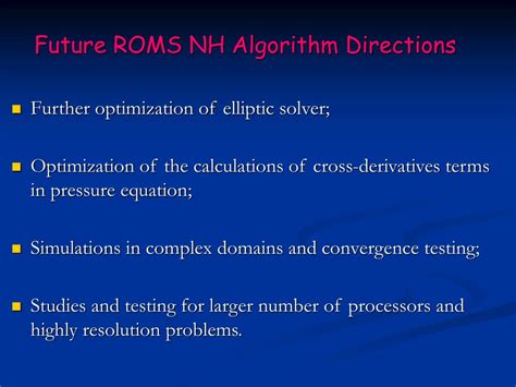 PPT Non Hydrostatic Algorithm And Dynamics In ROMS PowerPoint Presentation ID