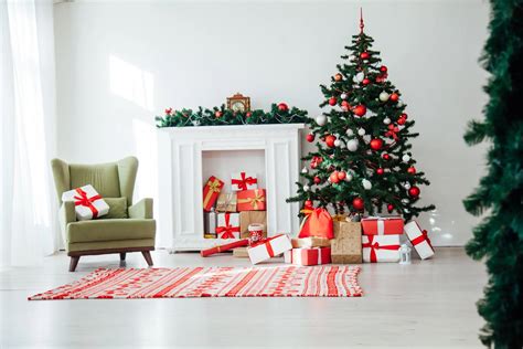 Setting Up The Christmas Tree And Xmas Tree Decorations