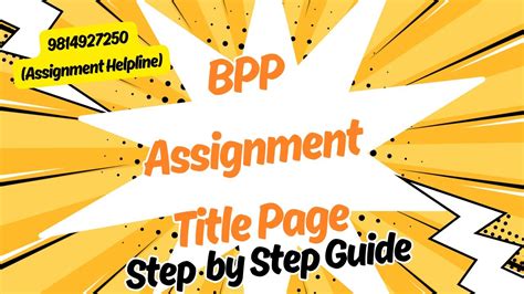 🎓 How To Create An Assignment Title Page For Bpp University Daljeet Singh Youtube