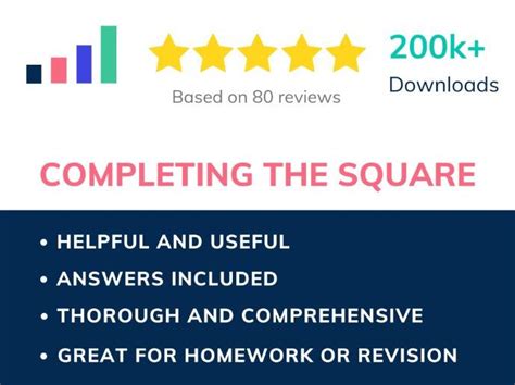 Completing The Square Teaching Resources Completing The Square Teaching Resources