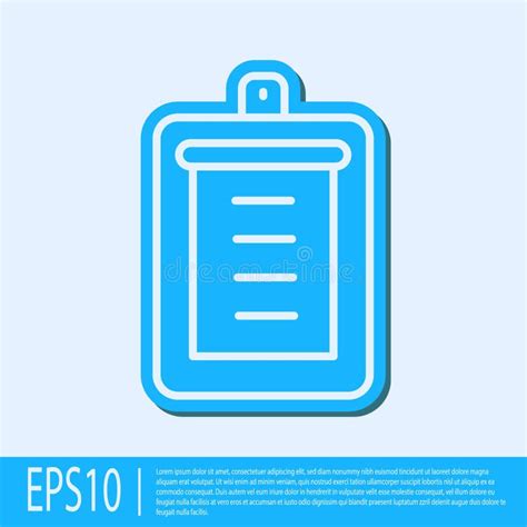 Blue Line Clipboard With Checklist Icon Isolated On Grey Background Control List Symbol Stock