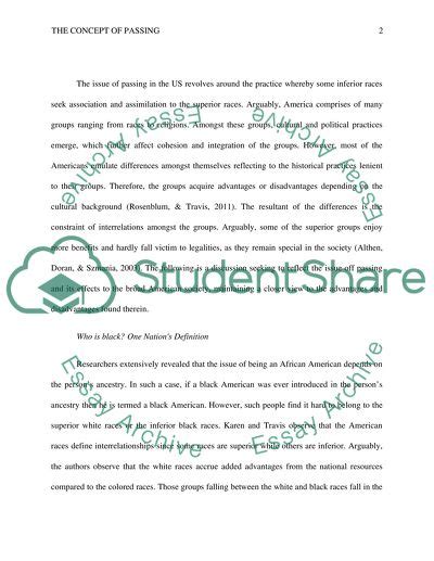 The Concept Of Passing Essay Example Topics And Well Written Essays