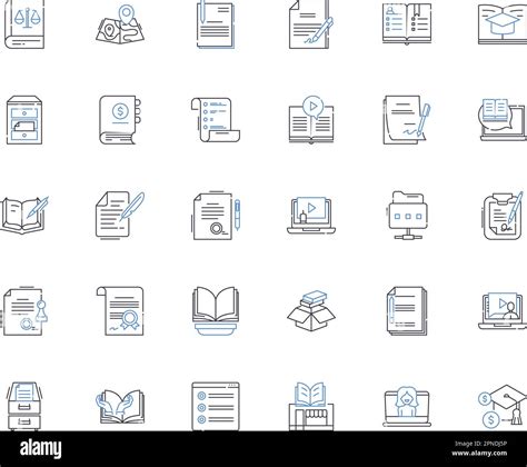 Novel Line Icons Collection Plot Characters Narrative Storyline Conflict Themes