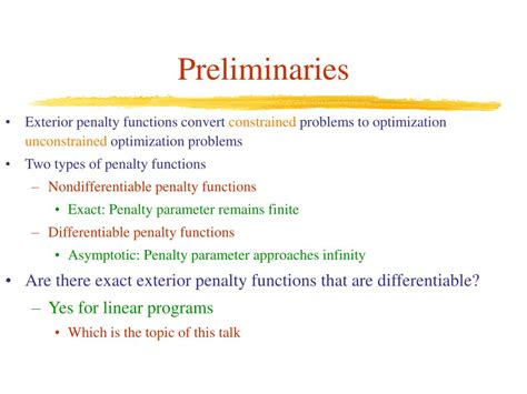 Ppt Exact Differentiable Exterior Penalty For Linear Programming