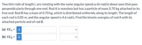 solved two thin rods of length l are rotating with the same