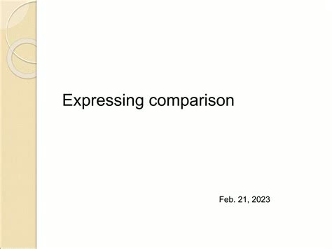 Modifying Comparisons Ppt