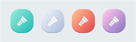 Flashlight Solid Icon In Flat Design Style Torch Signs Vector