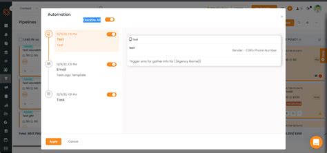 disable all stages of pipeline automation insuredmine crm optimize