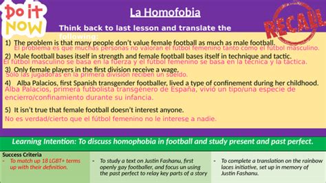 As Level Igualdad De Los Sexos Lesson 8 Teaching Resources