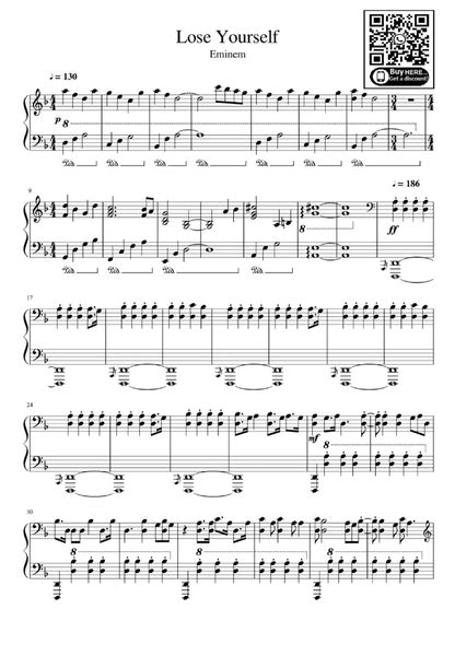 Lose Yourself By Eminem Easy Piano Digital Sheet Music Sheet