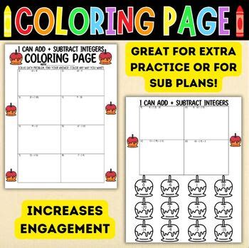 Adding And Subtracting Integers Add And Subtract Integers Color And Exit Slips