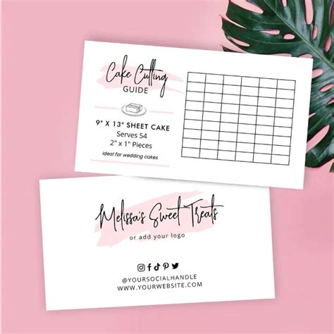 9 X 13 Sheet Cake Cutting Guide Wedding Portions Enclosure Card Zazzle