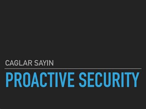 Proactive Security Pdf