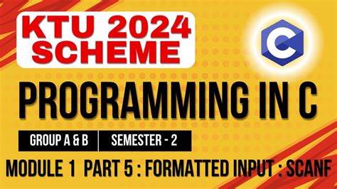 Ktu Btech 2024 Second Semester Programming In C Group A And B