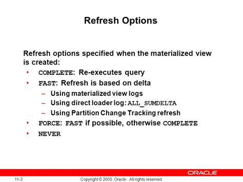 Refreshing Materialized Views Ppt Download